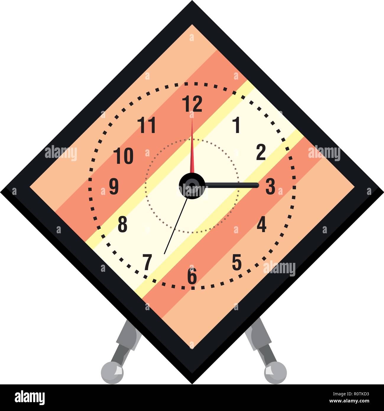 rhombus shaped clock on white background vector illustration Stock ...