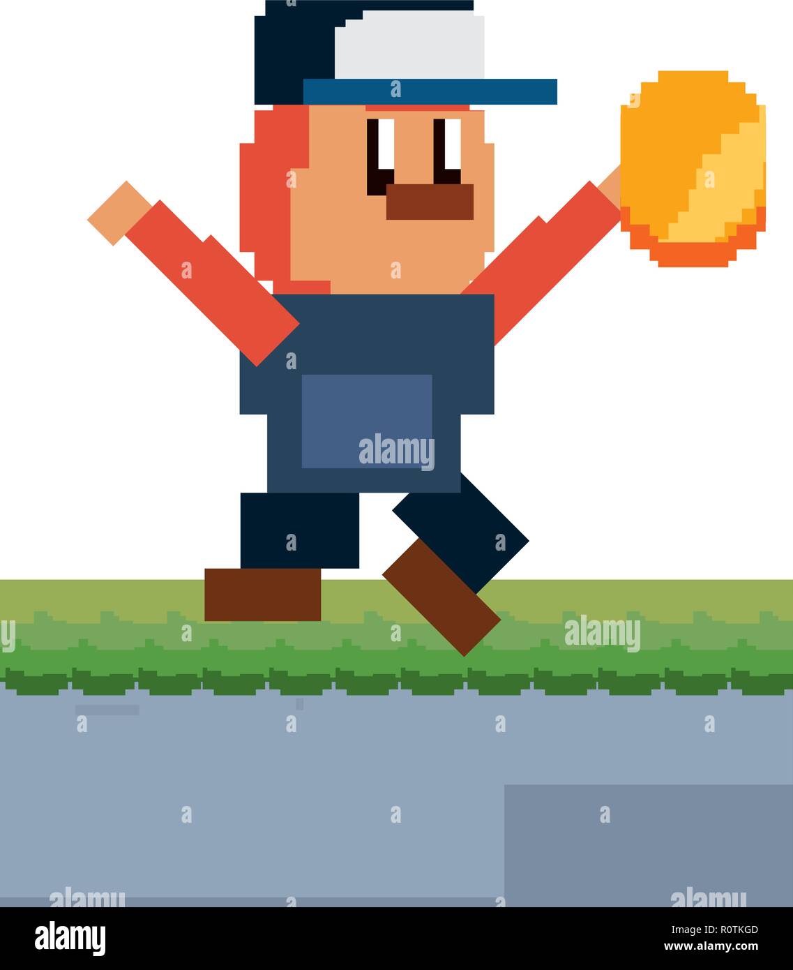 character with coin pixel video game vector illustration Stock Vector ...
