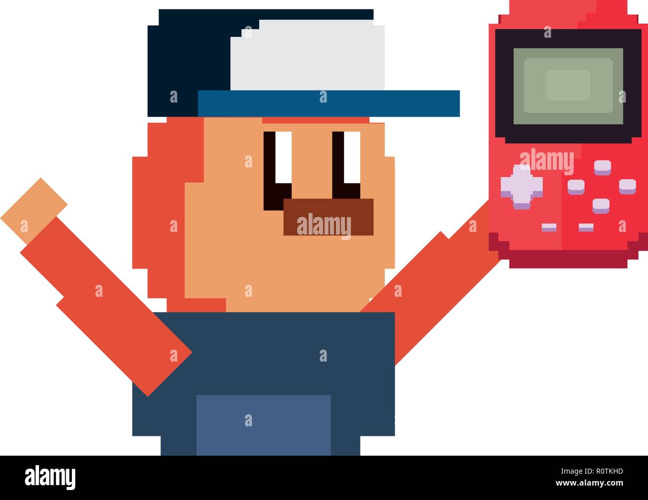 character with console pixel video game vector illustration Stock ...