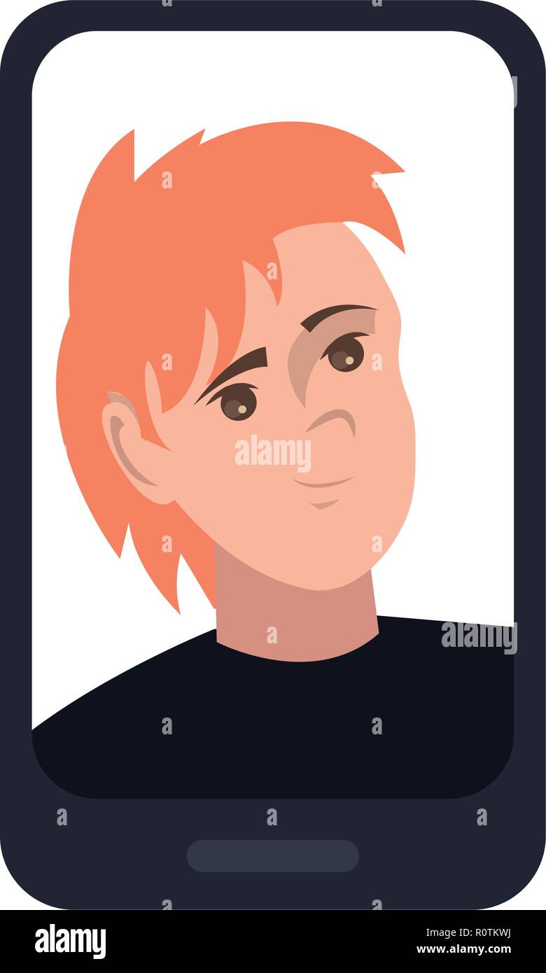 mobile with man selfie photo vector illustration Stock Vector Image ...