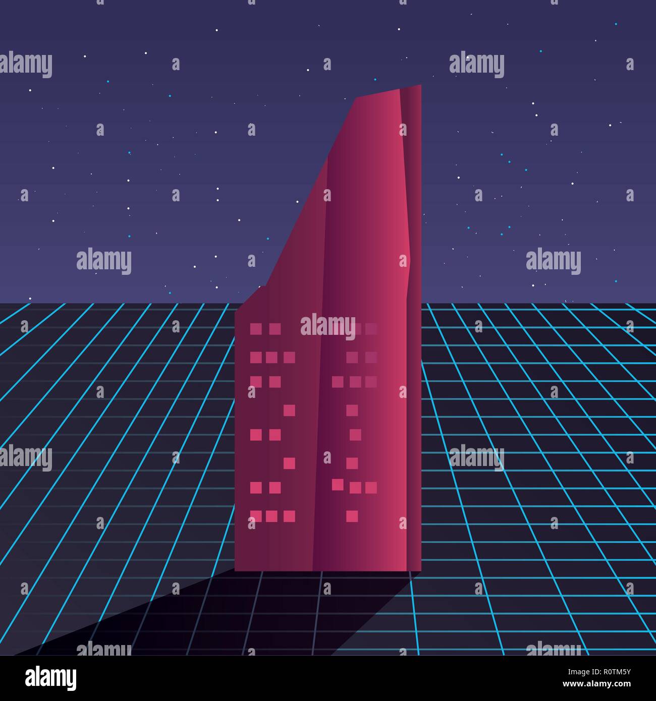 futurist building digital innovation background vector illustration ...