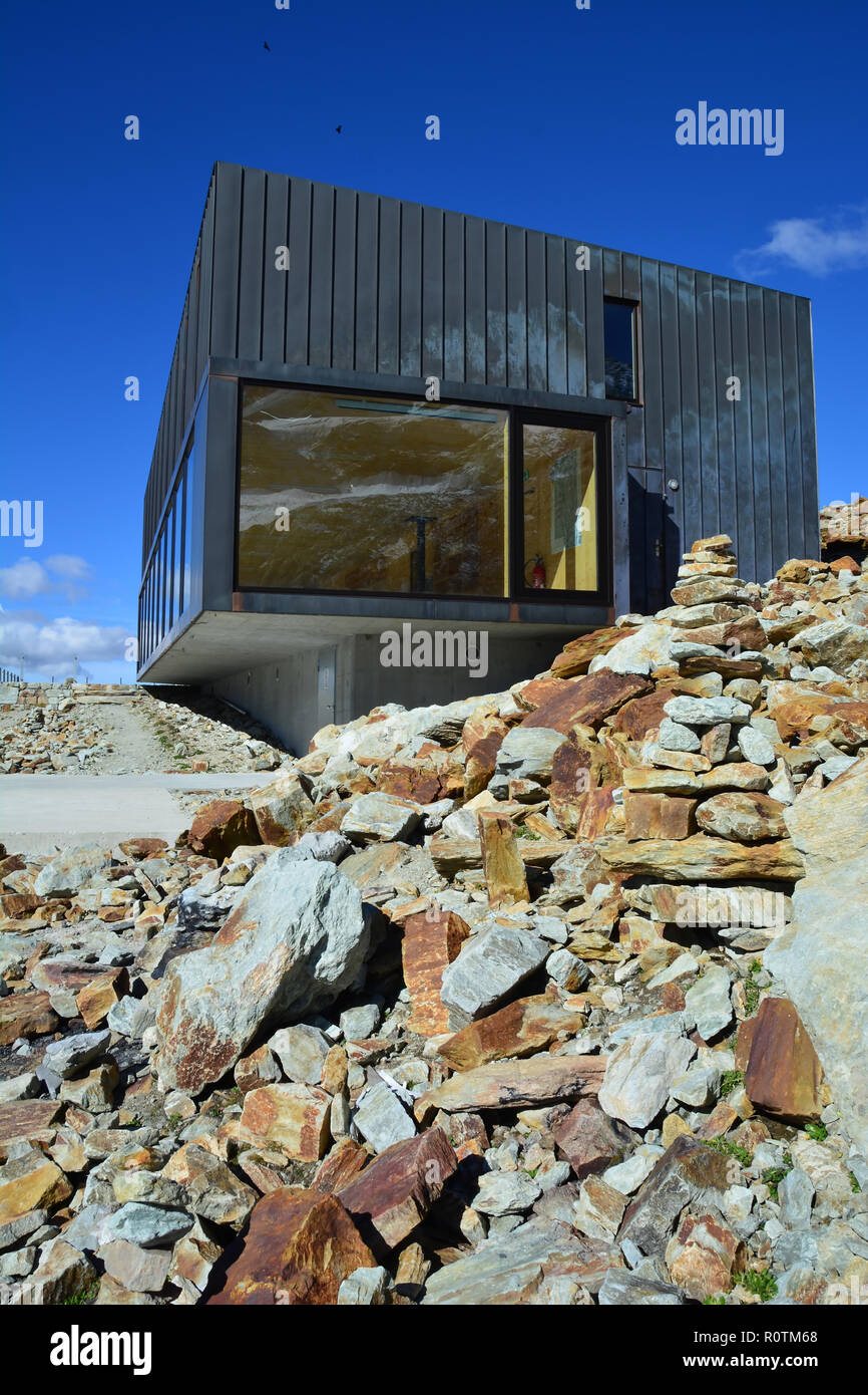 The Moiry Mountain Refuge in the Val d'Anniviers Switzerland, looking ...