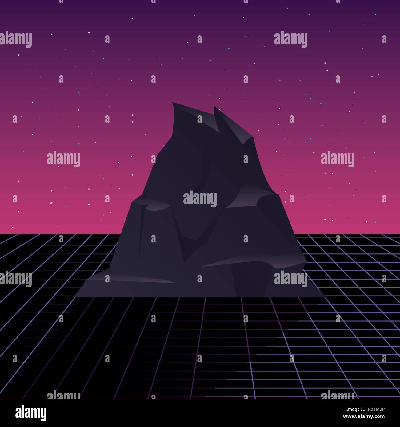 rocky mountain on digital background vector illustration Stock Vector ...