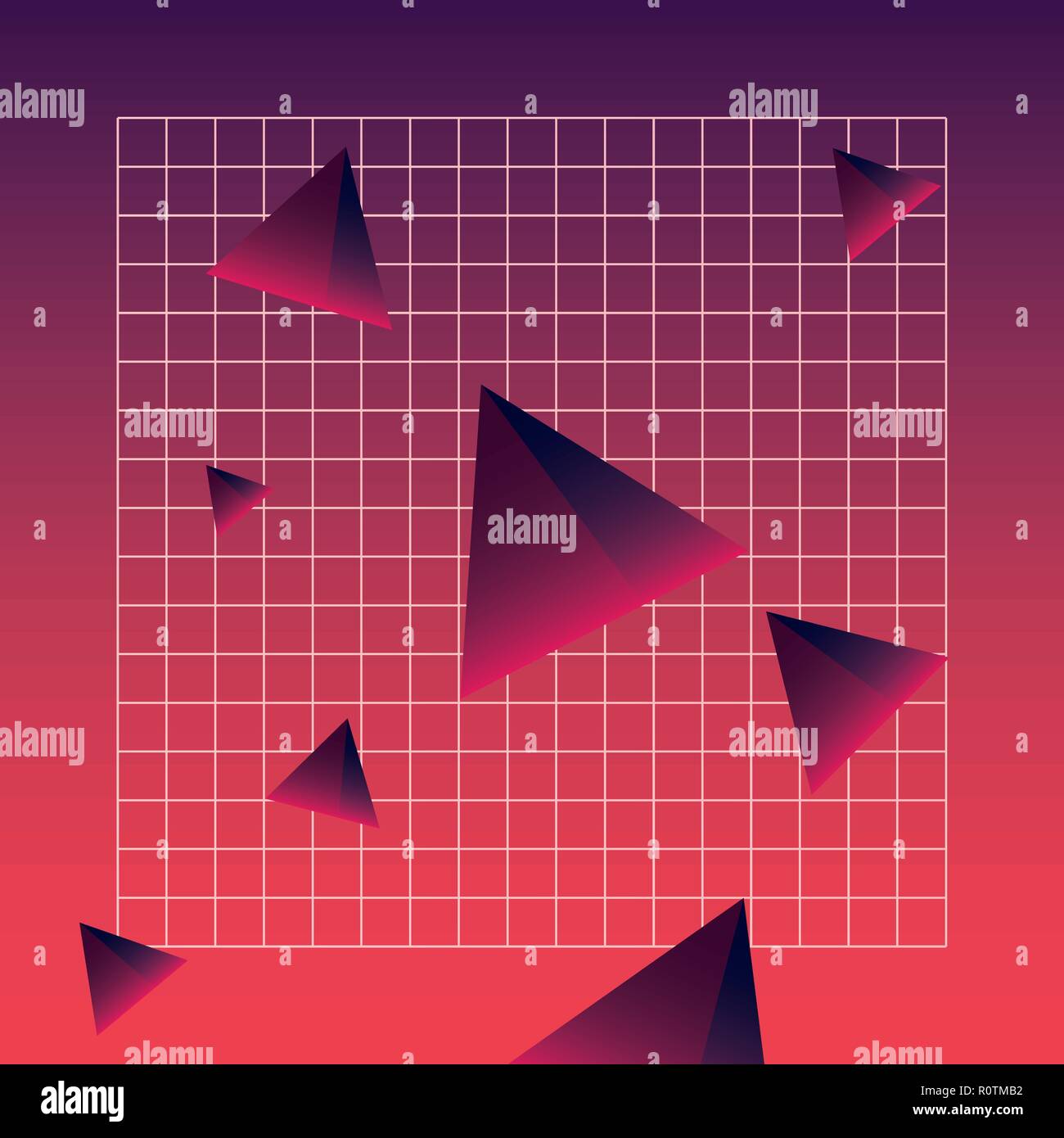 pyramid shape 3d grid digital vector illustration Stock Vector Image ...