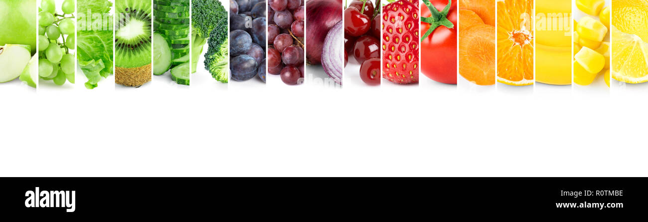 Color fruits and vegetables. Fresh food. Concept Stock Photo - Alamy