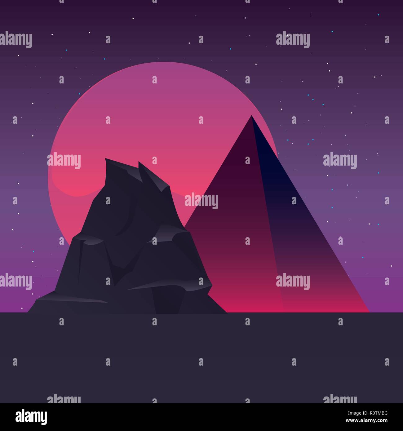 Pyramid of the moon architecture Stock Vector Images - Alamy