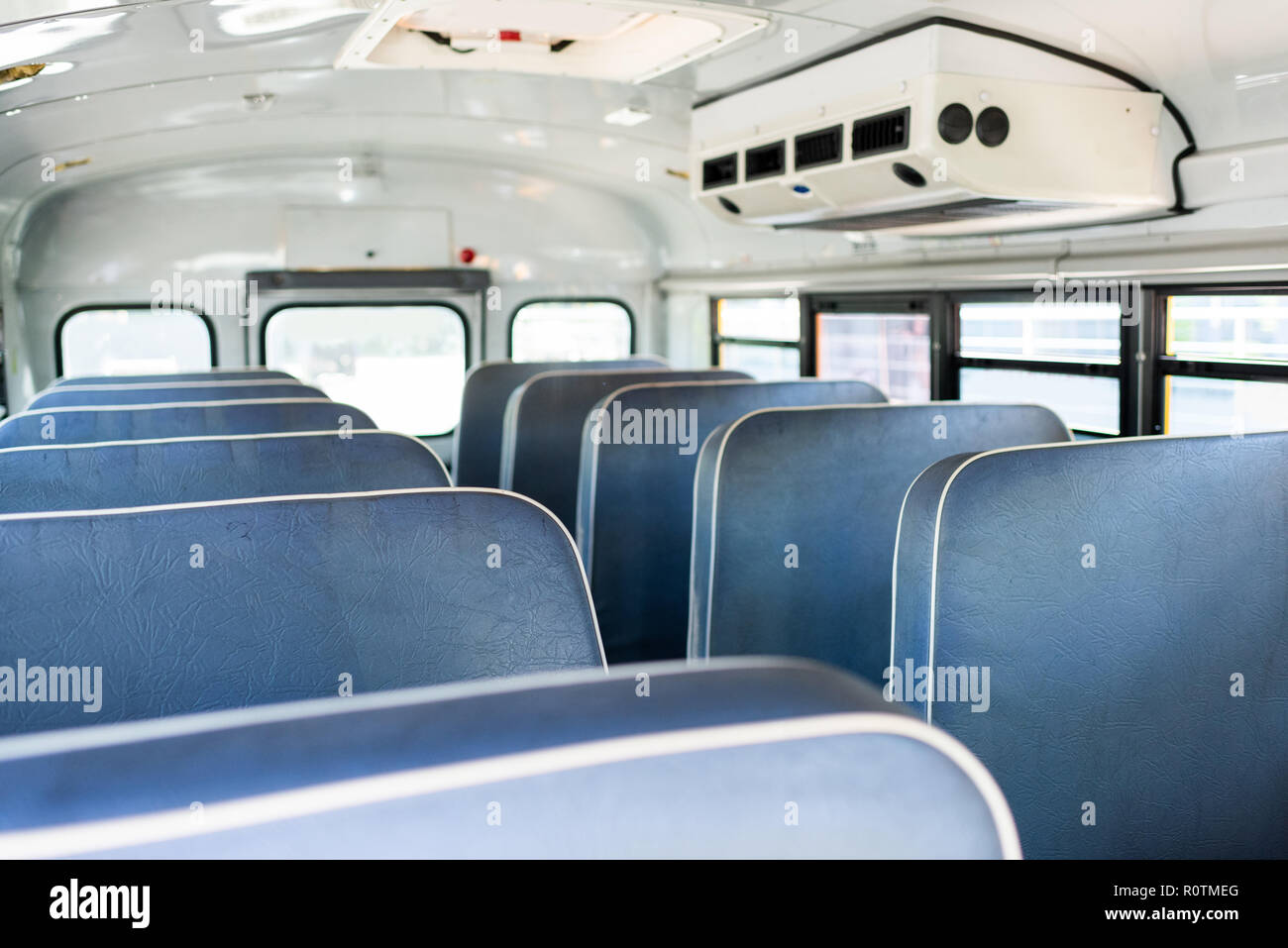 interior of traditional school bus with air condition Stock Photo - Alamy