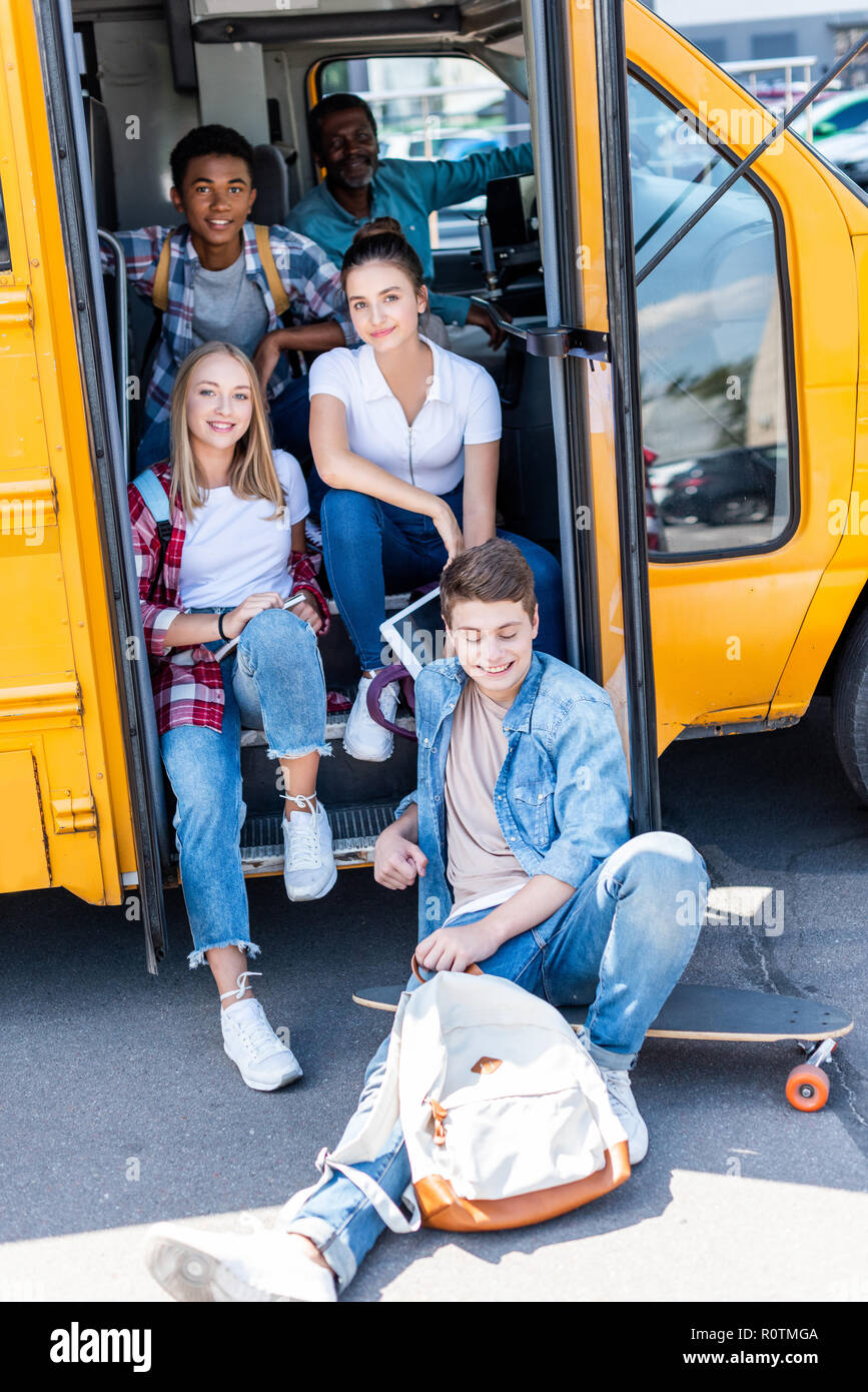 Sitting inside school bus hi-res stock photography and images - Alamy
