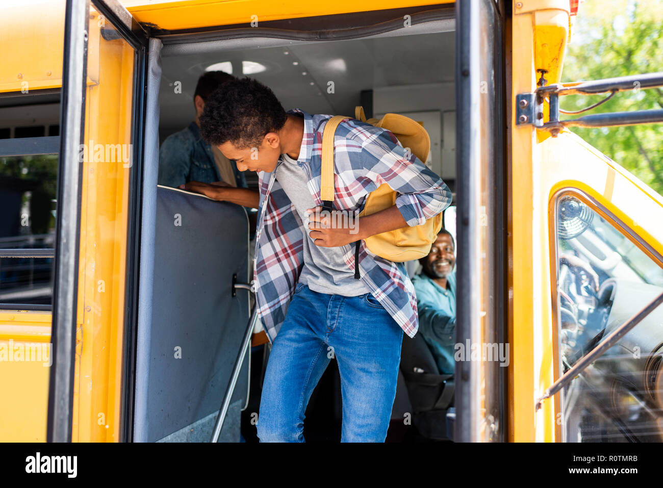 School Girls School Bus High Resolution Stock Photography and Images ...
