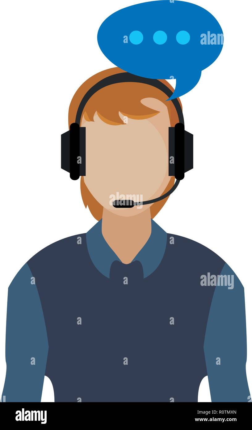 operator call center speech bubble vector illustration Stock Vector ...