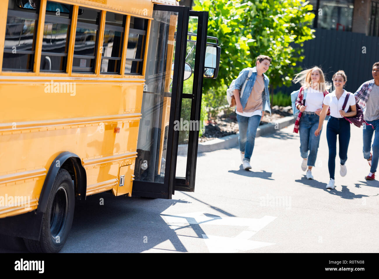 Running after the bus hi-res stock photography and images - Alamy