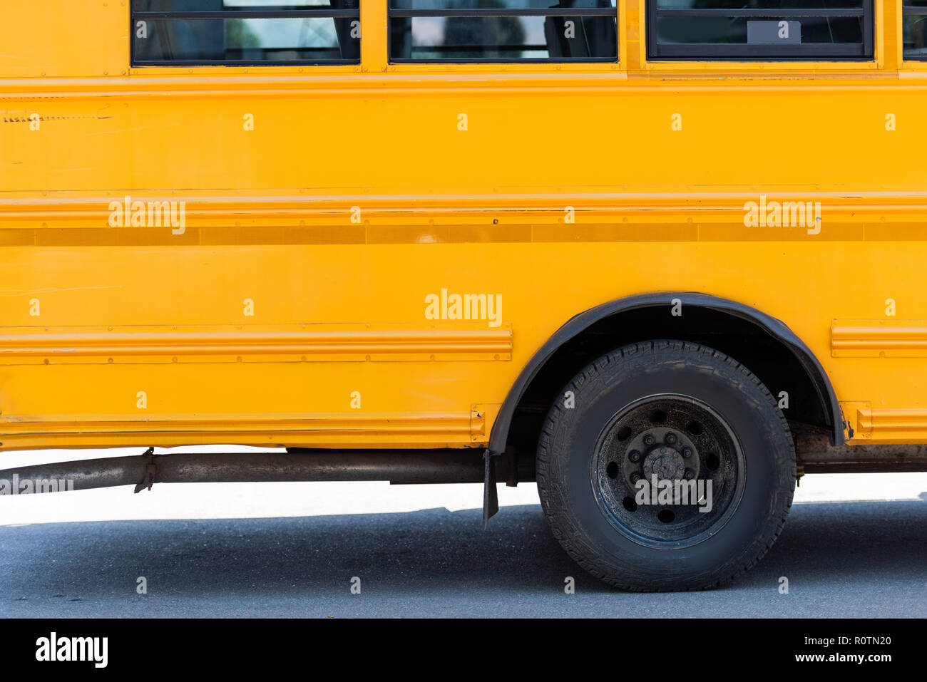 side view of traditional yellow school bus Stock Photo - Alamy
