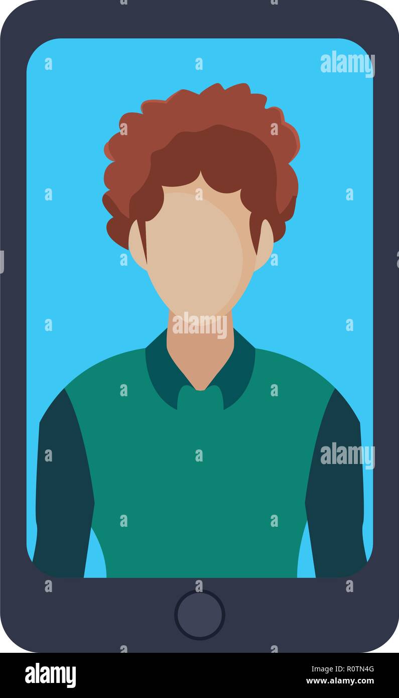 man in smartphone on white background vector illustration vector ...
