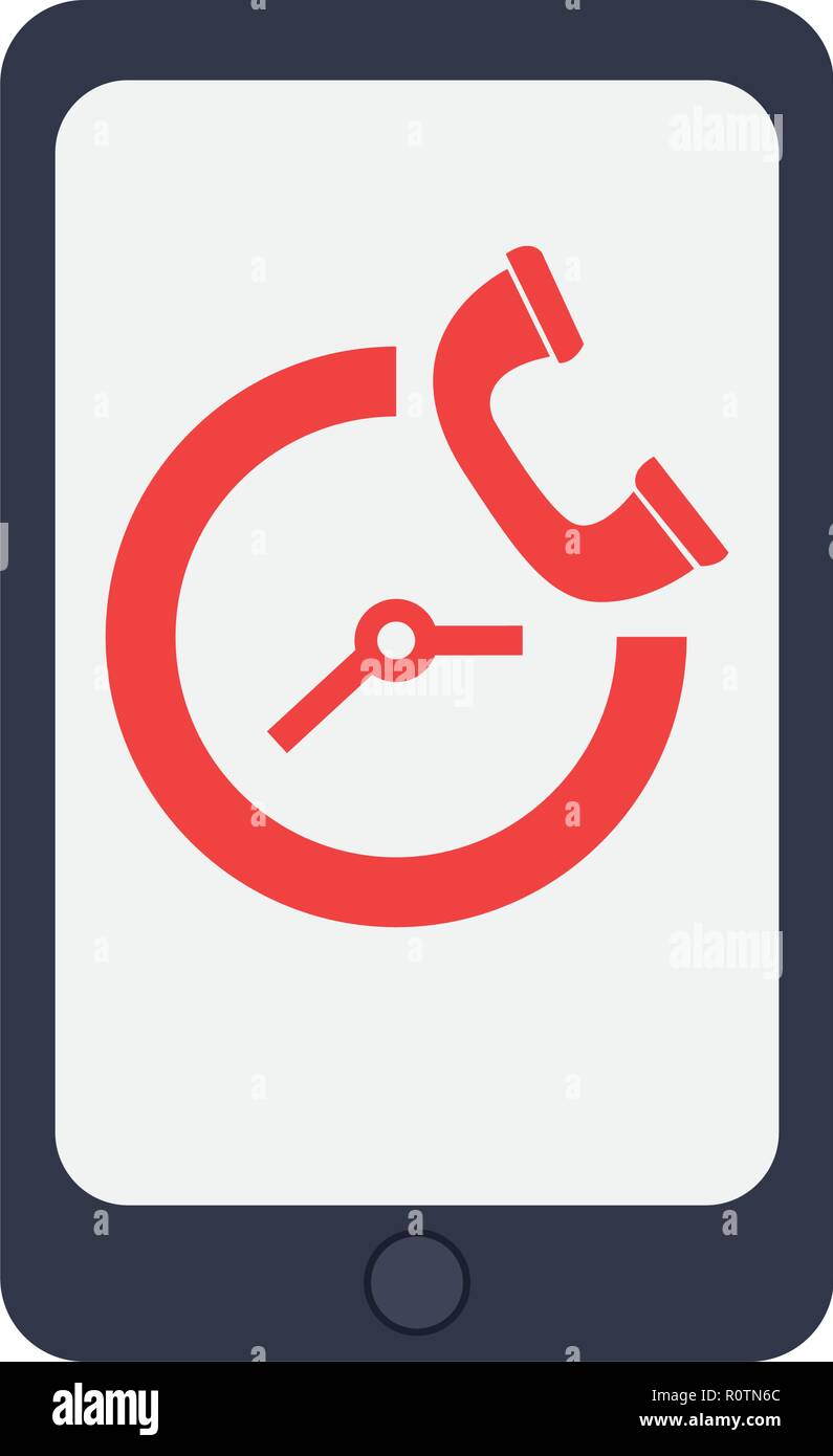 mobile clock call center service telephone vector illustration Stock ...