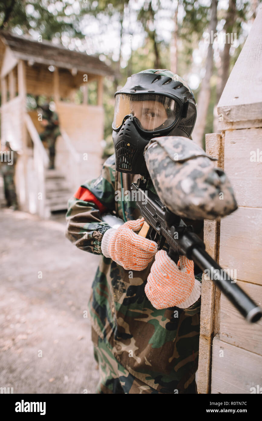 Gun mask game in paintball hi-res stock photography and images - Alamy
