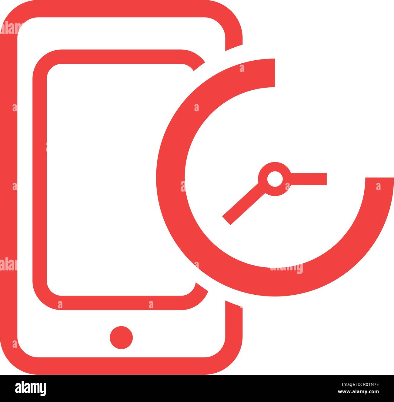 mobile clock call center service telephone vector illustration Stock ...