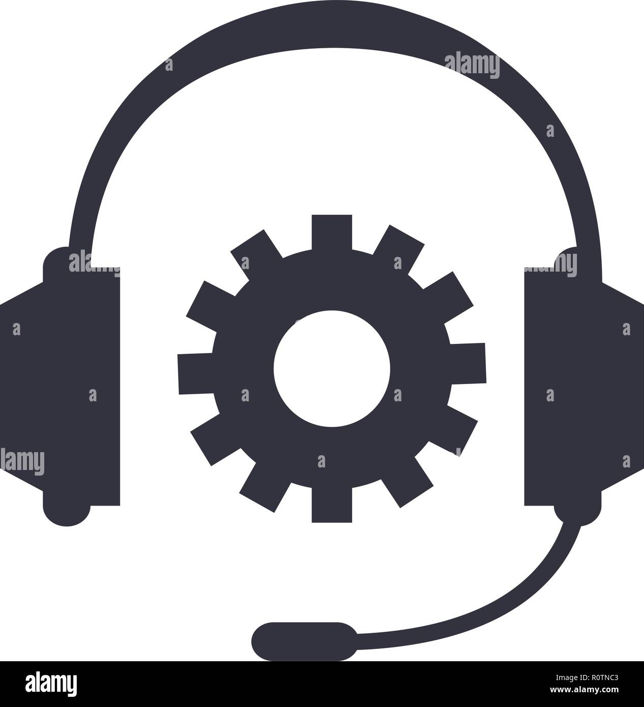 call center headset gear work vector illustration Stock Vector Image ...