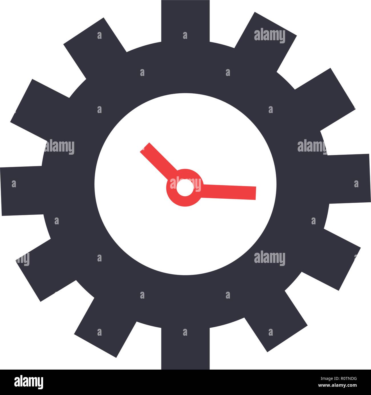 clock time gear on white background vector illustration Stock Vector ...