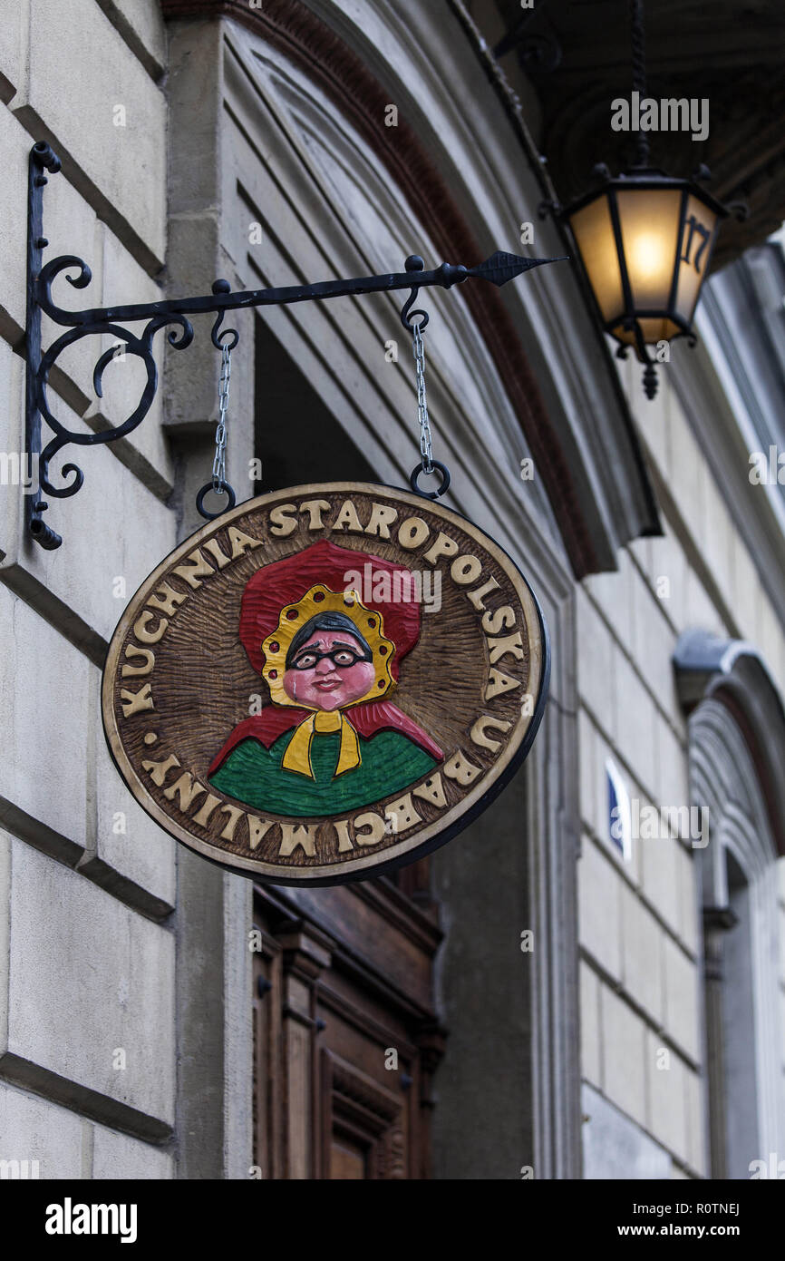 Krakow restaurant sign hi-res stock photography and images - Alamy