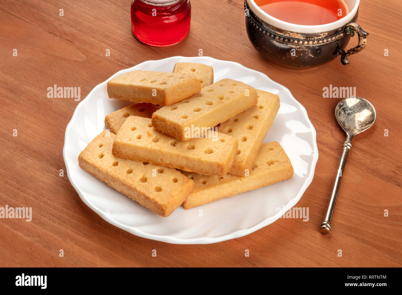 A photo of Scottish shortbreads, typical British butter cookies, on a ...