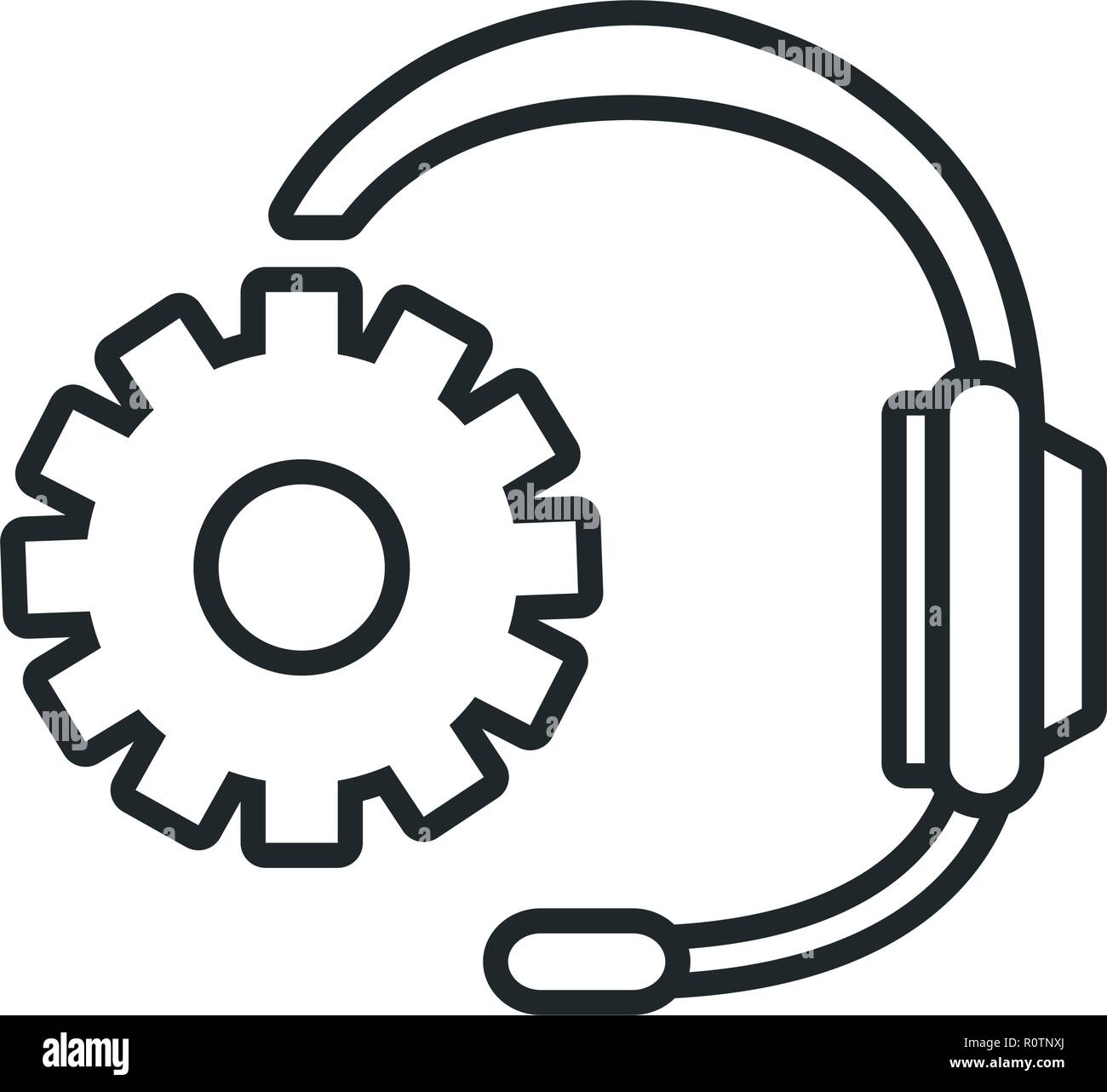 call center headset gear work vector illustration Stock Vector Image ...