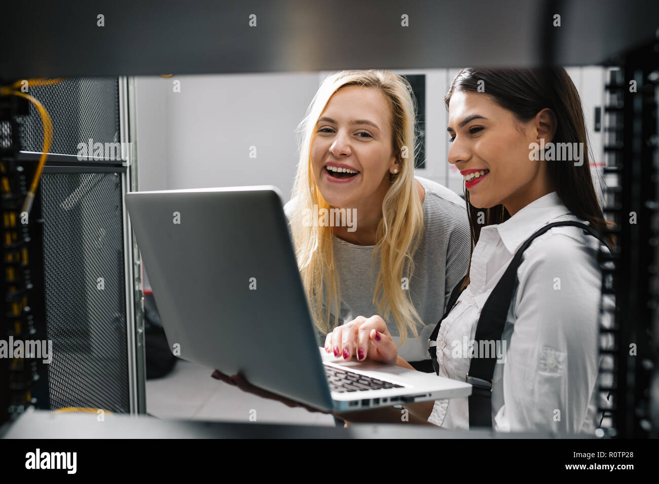 Two IT Engineers in Data Center, Server Room Stock Photo - Alamy