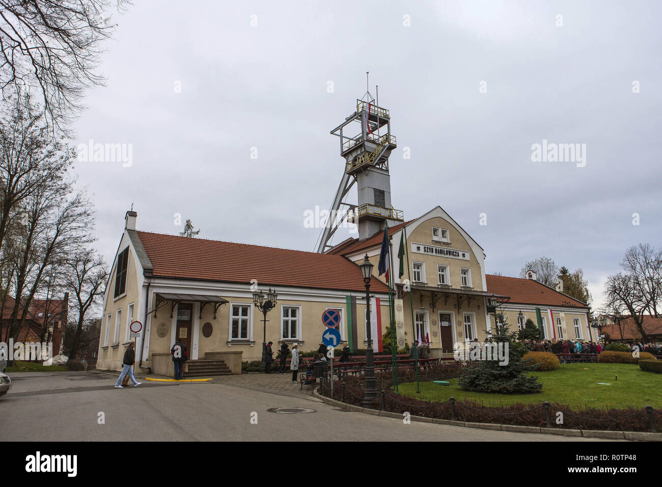 Exterior of Wieliczka salt mines. The mine is currently one of Poland's ...