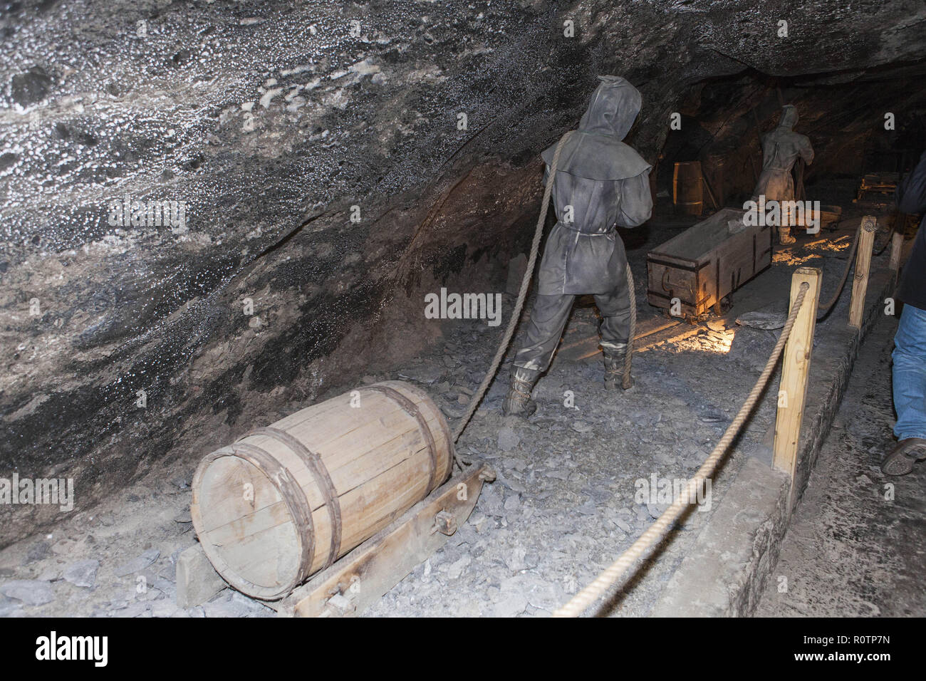 Interior of Wieliczka salt mines. The mine is currently one of Poland's ...
