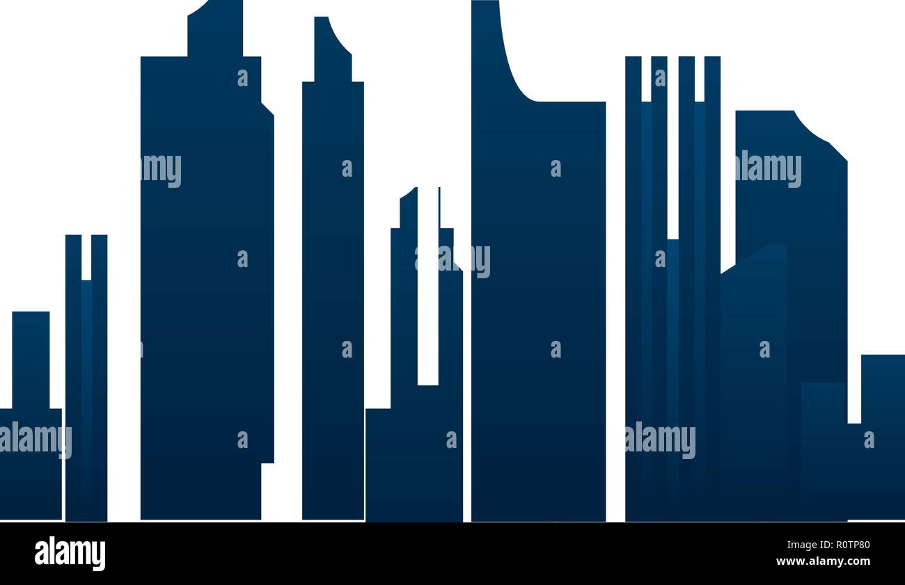 futuristic buildings cityscape urban modern vector illustration Stock ...