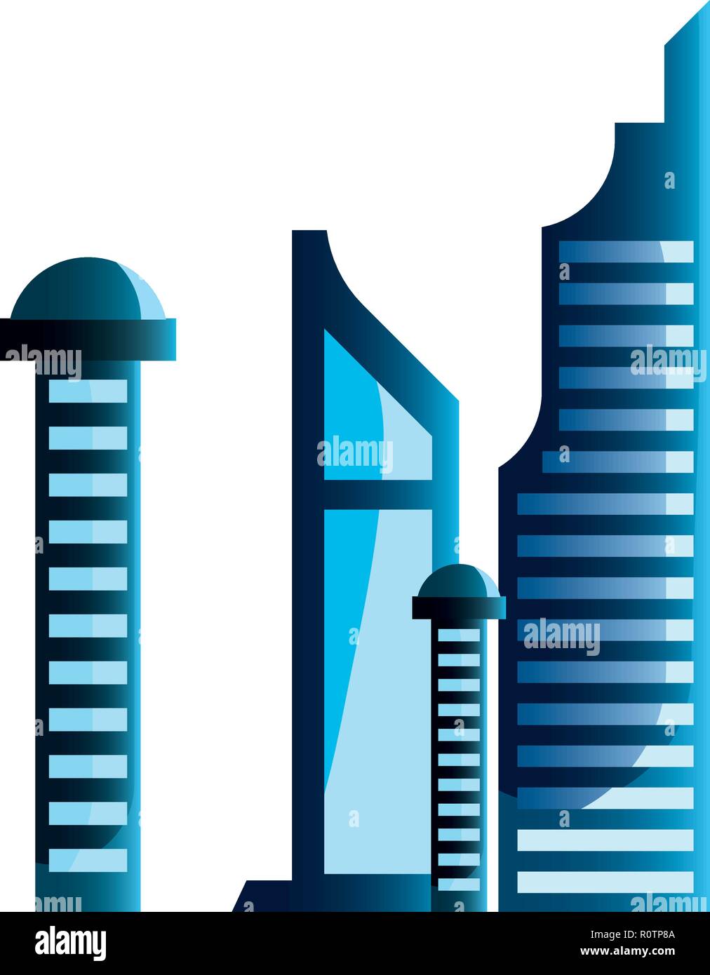 futuristic buildings cityscape urban modern vector illustration Stock ...