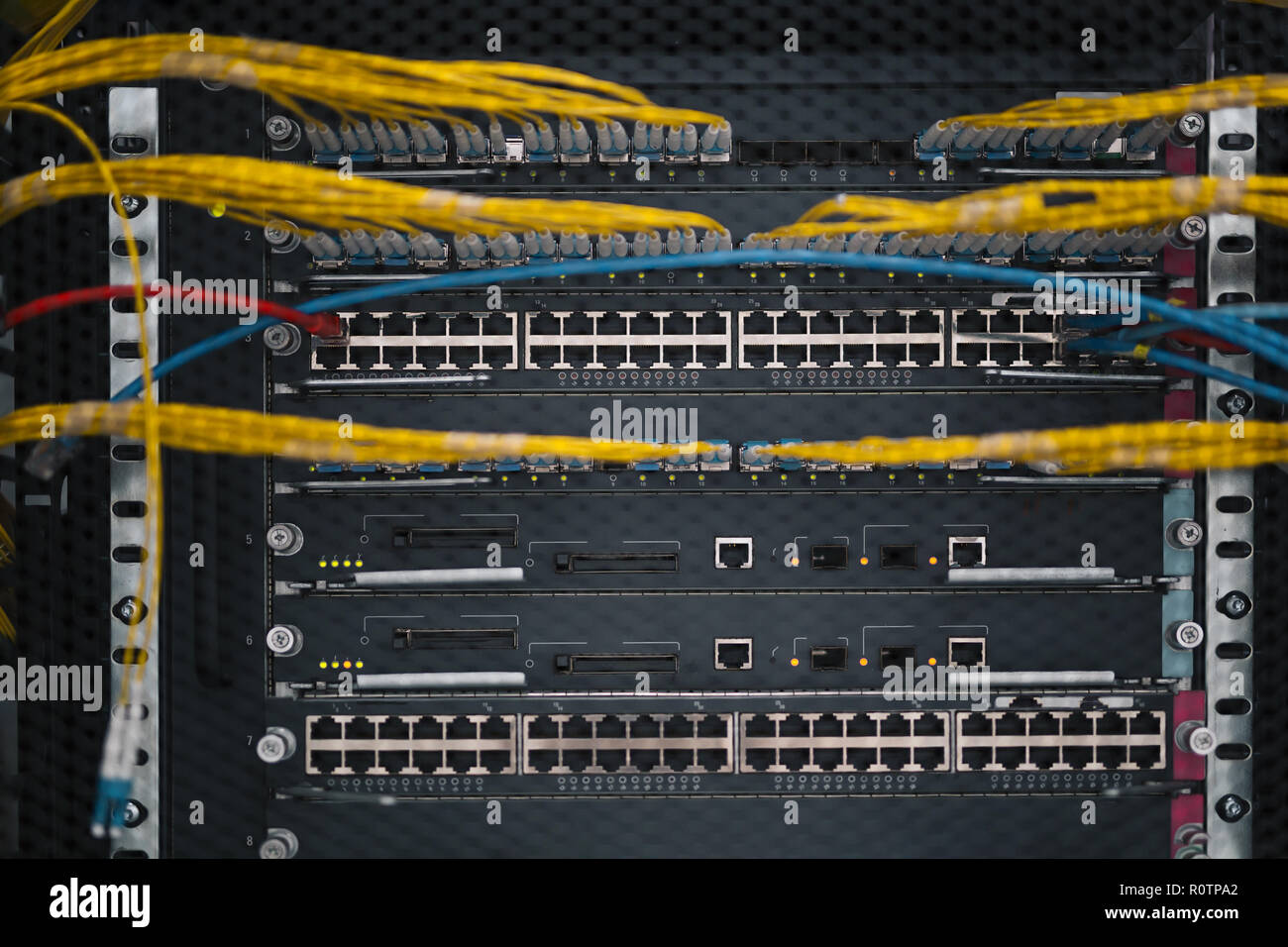 Network switch and ethernet cables,Data Center Concept Stock Photo - Alamy