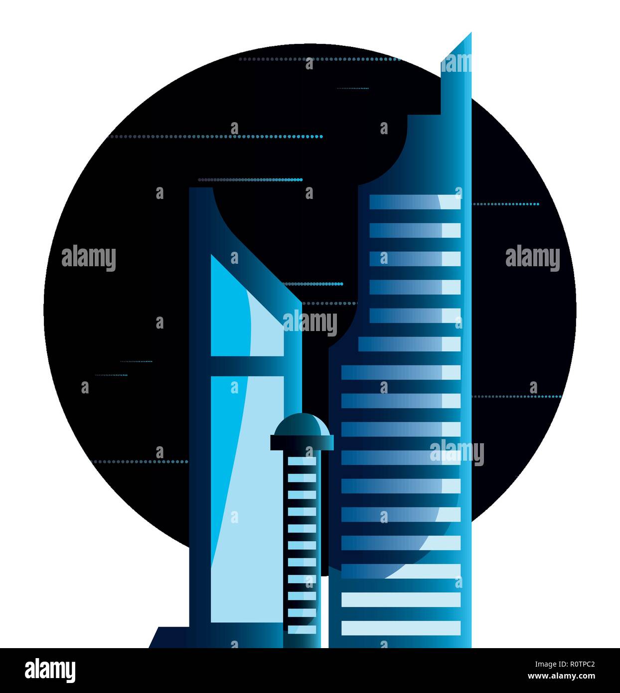 futuristic building innovation on white background vector illustration ...