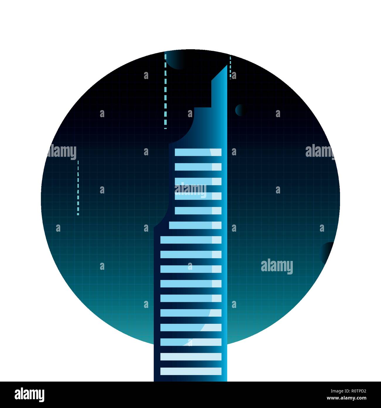 futuristic building innovation on white background vector illustration ...