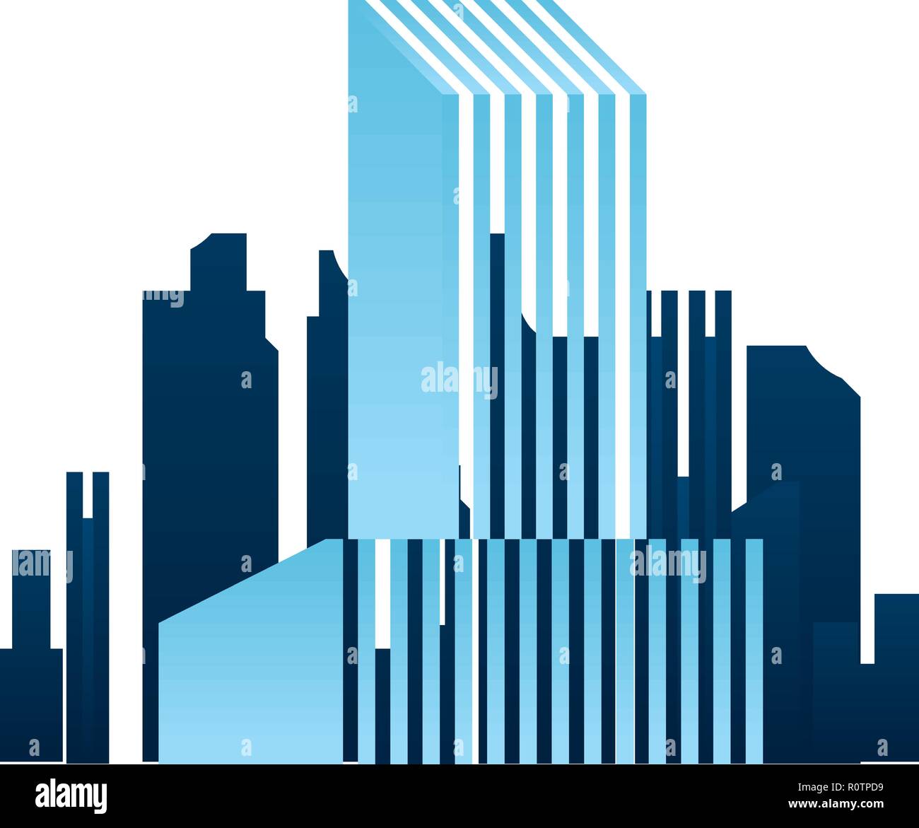 futuristic buildings cityscape urban modern vector illustration Stock ...