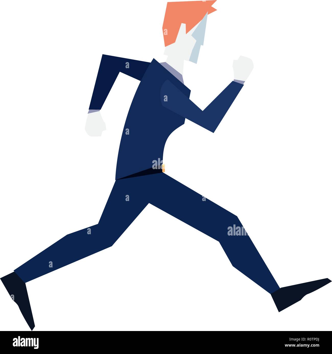 businessman character running to success vector illustration Stock ...