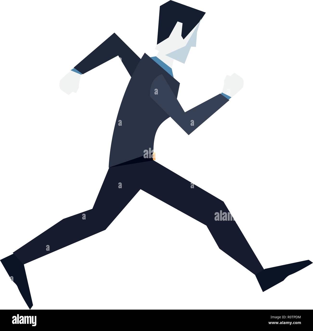 businessman character running to success vector illustration Stock ...