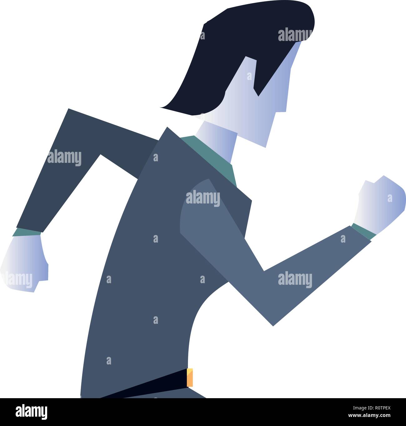 businessman character running to success vector illustration Stock ...