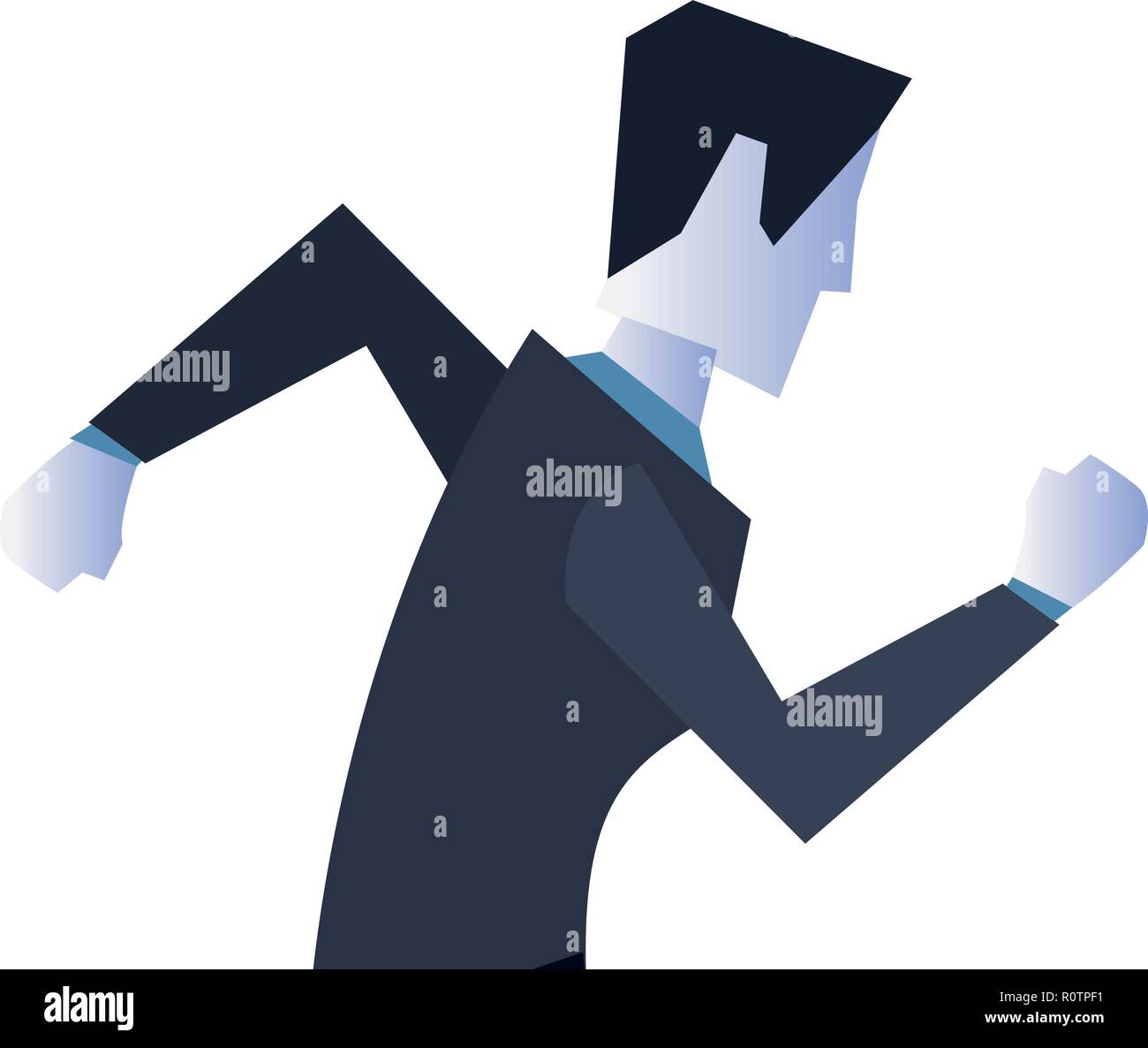 businessman character running to success vector illustration Stock ...