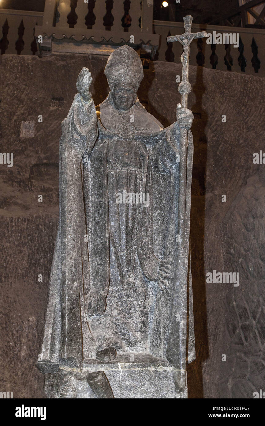 Interior of Wieliczka salt mines. The mine is currently one of Poland's ...