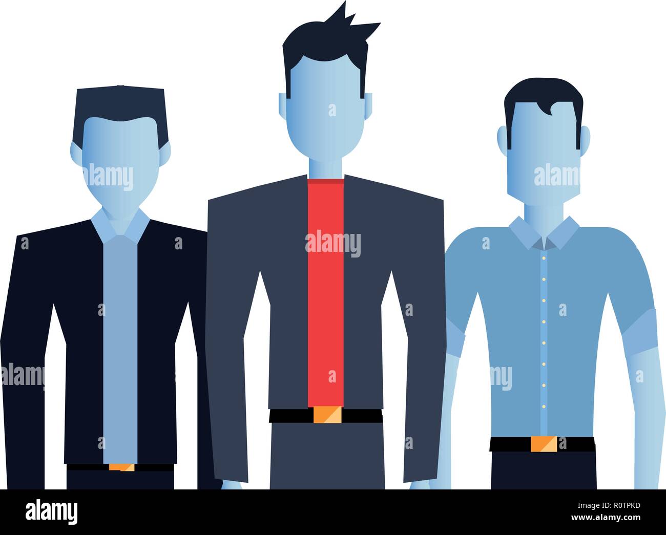 businessmen team characters on white background vector illustration ...