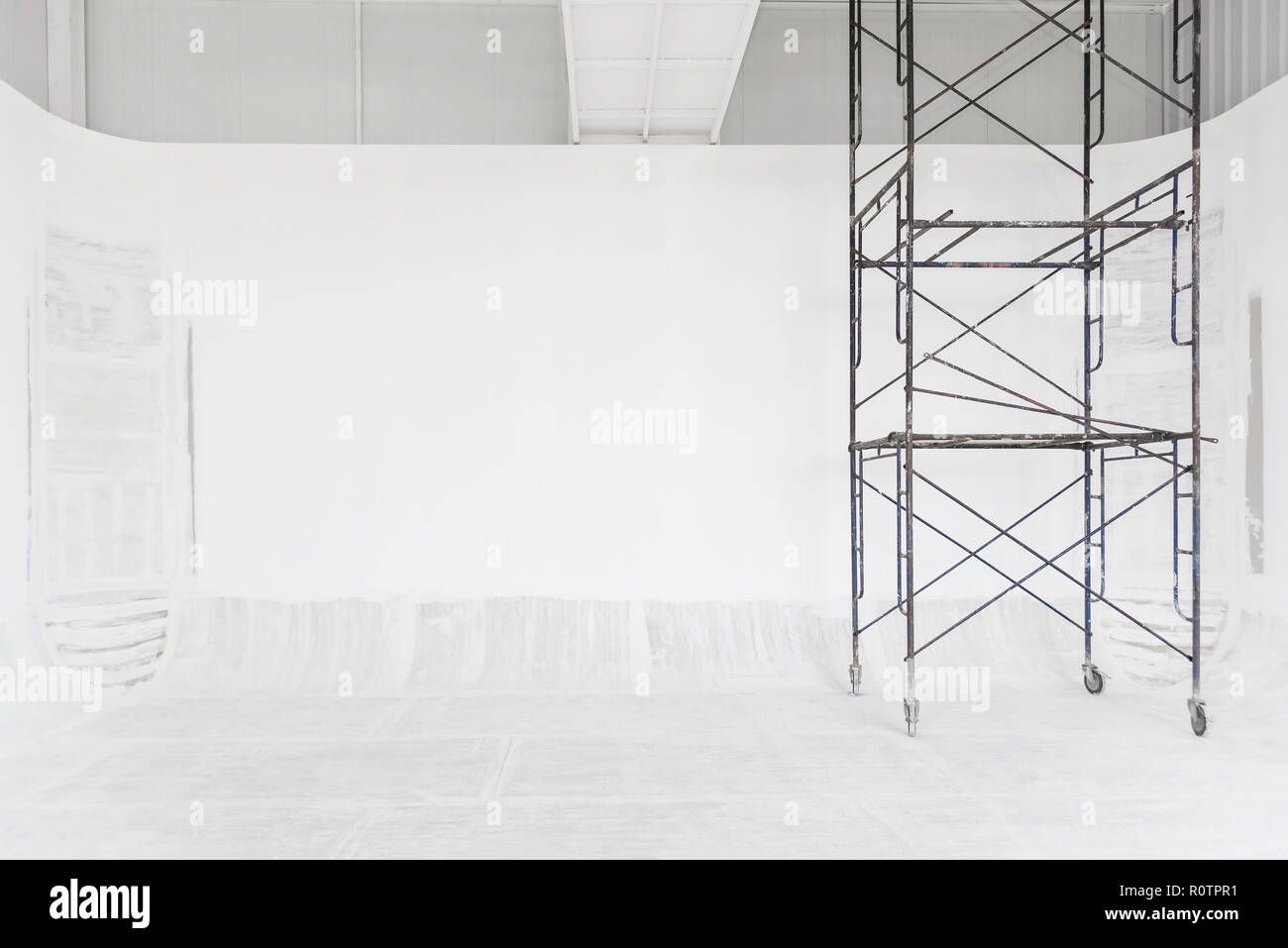 Construction and abstract background. White room renovating work ...