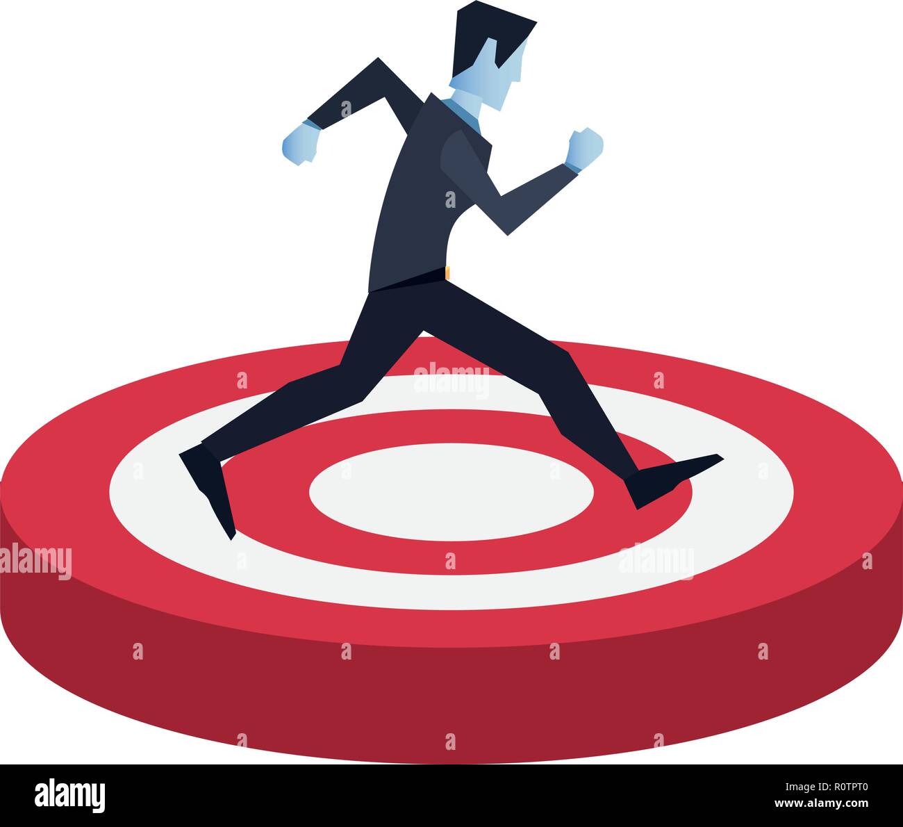 businessman character running on target vector illustration Stock ...