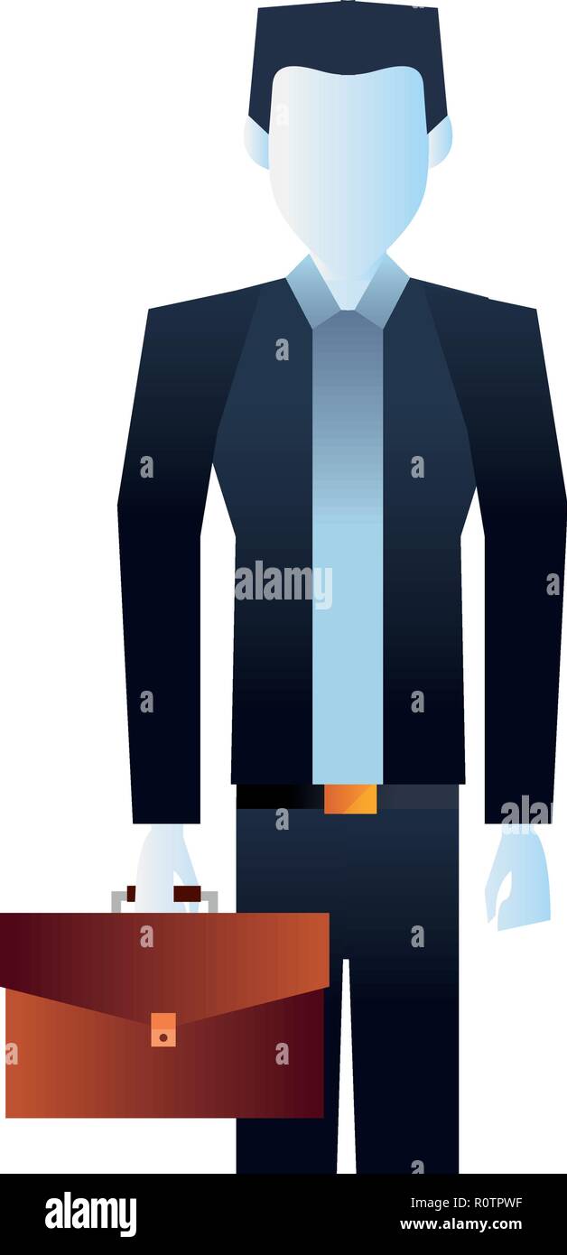 businessman with business briefcase work vector illustration Stock ...