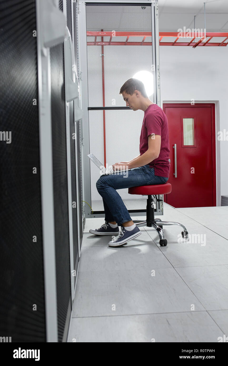 Male server engineer works on hi-res stock photography and images - Alamy