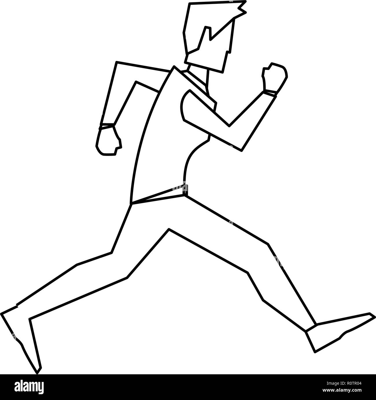 businessman character running to success vector illustration Stock ...