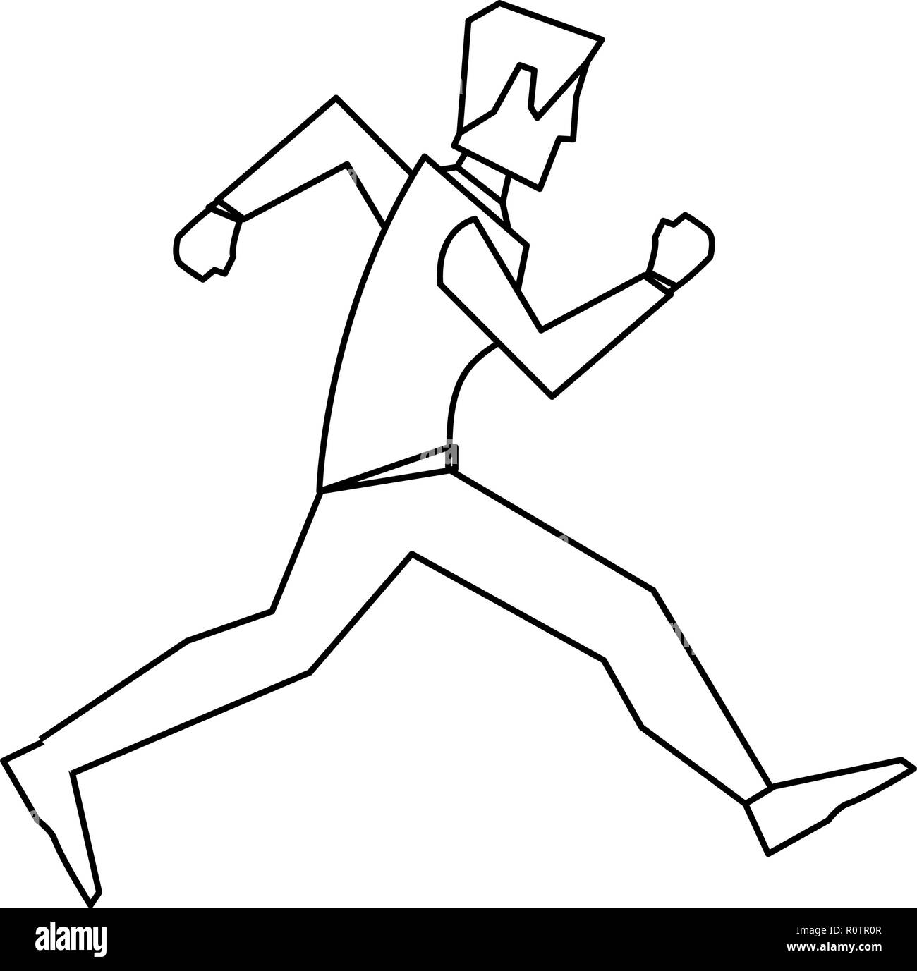 businessman character running to success vector illustration Stock ...