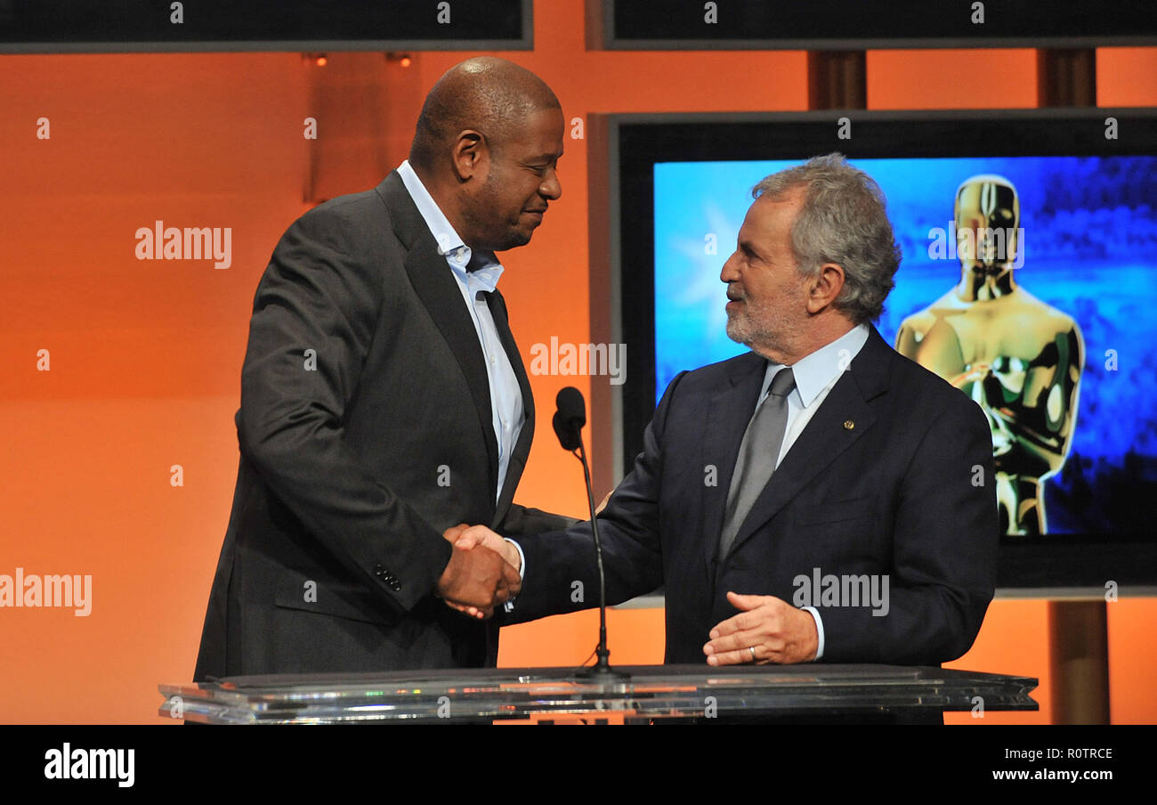 Sid Ganis President and Forest Whitaker - 81th Oscars Nominations 2009 ...