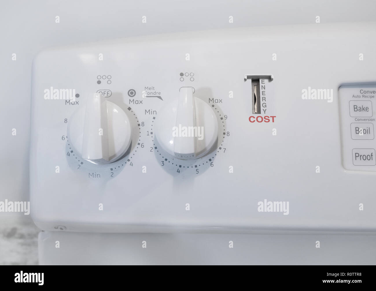 We see the buttons and controls of a popular stove. Also, we see the ...