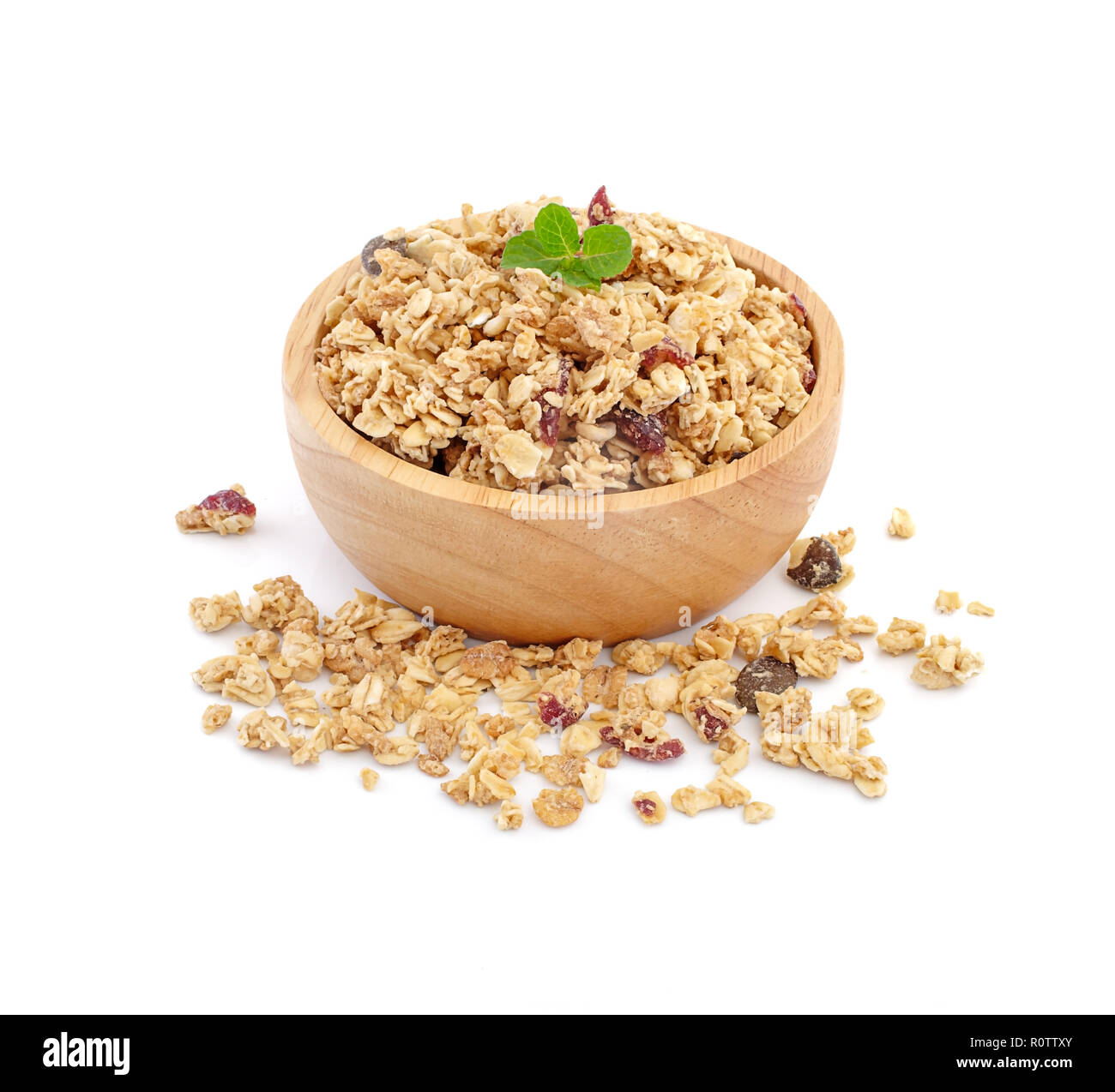 granola close up isolated on white background Stock Photo - Alamy