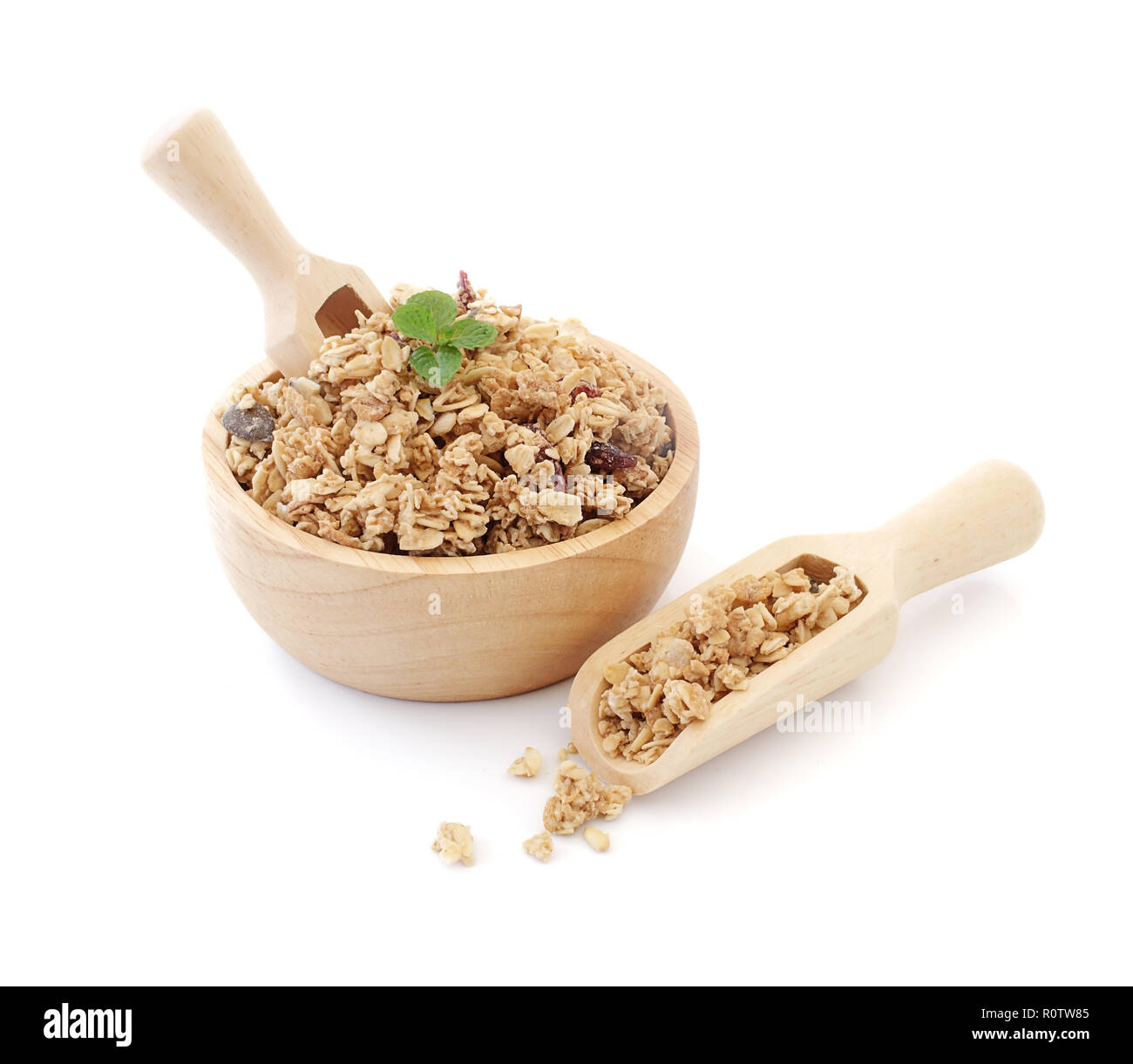 granola close up isolated on white background Stock Photo - Alamy